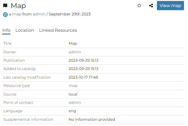Map Information — GeoNode master documentation